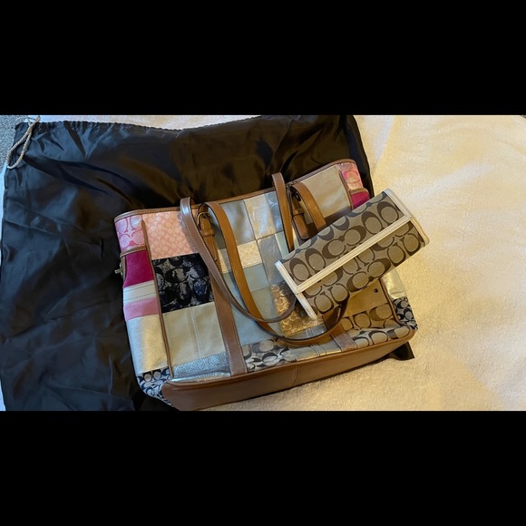 Coach | Bags | Coach Patchwork Tote Matching Wallet | Poshmark